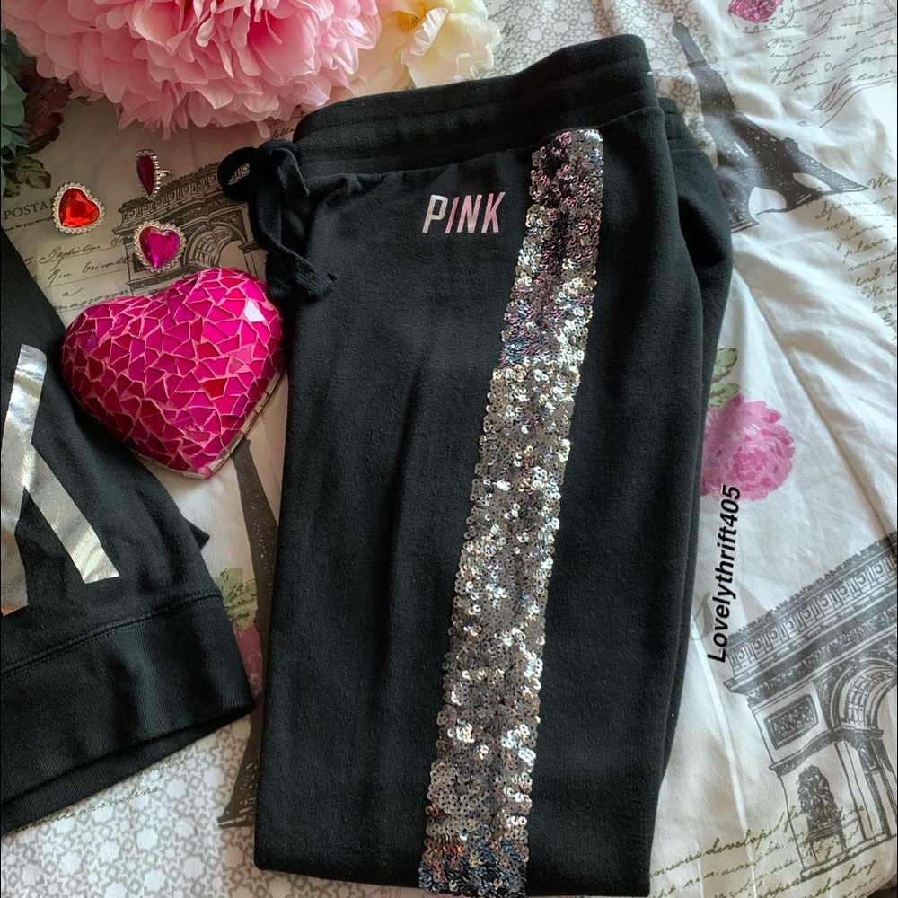 Victoria’s Secret Pink Glitter Tracksuit Size Xs - Gem